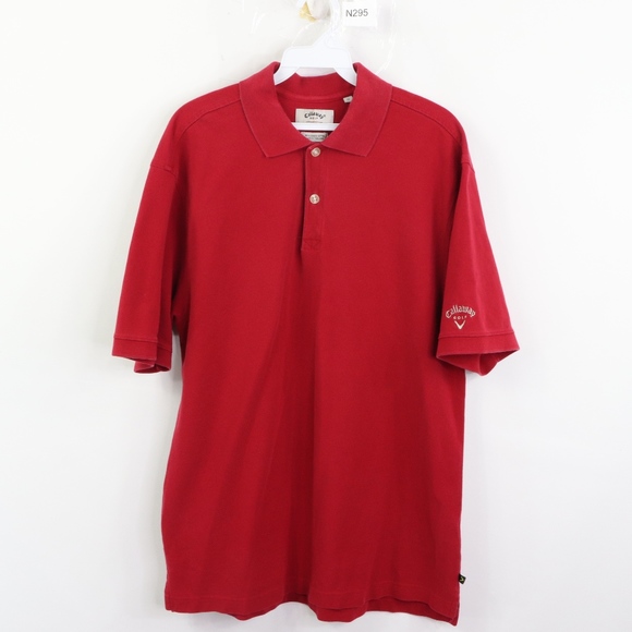Callaway | Shirts | Callaway Golf Mens Medium Spell Out Polo Shirt Red ...